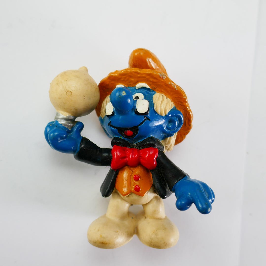 Vintage Smurf Figure Thomas Edison Historical 1984 Rare Schleich Peyo ...