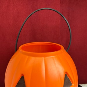 Vintage TPI 1997 Blow Mold Pumpkin Candy Trick or Treat Bucket Jack-o ...