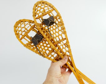 Toys & Games Vintage Snowshoes 19,5'' wood miniature Schefferville ...