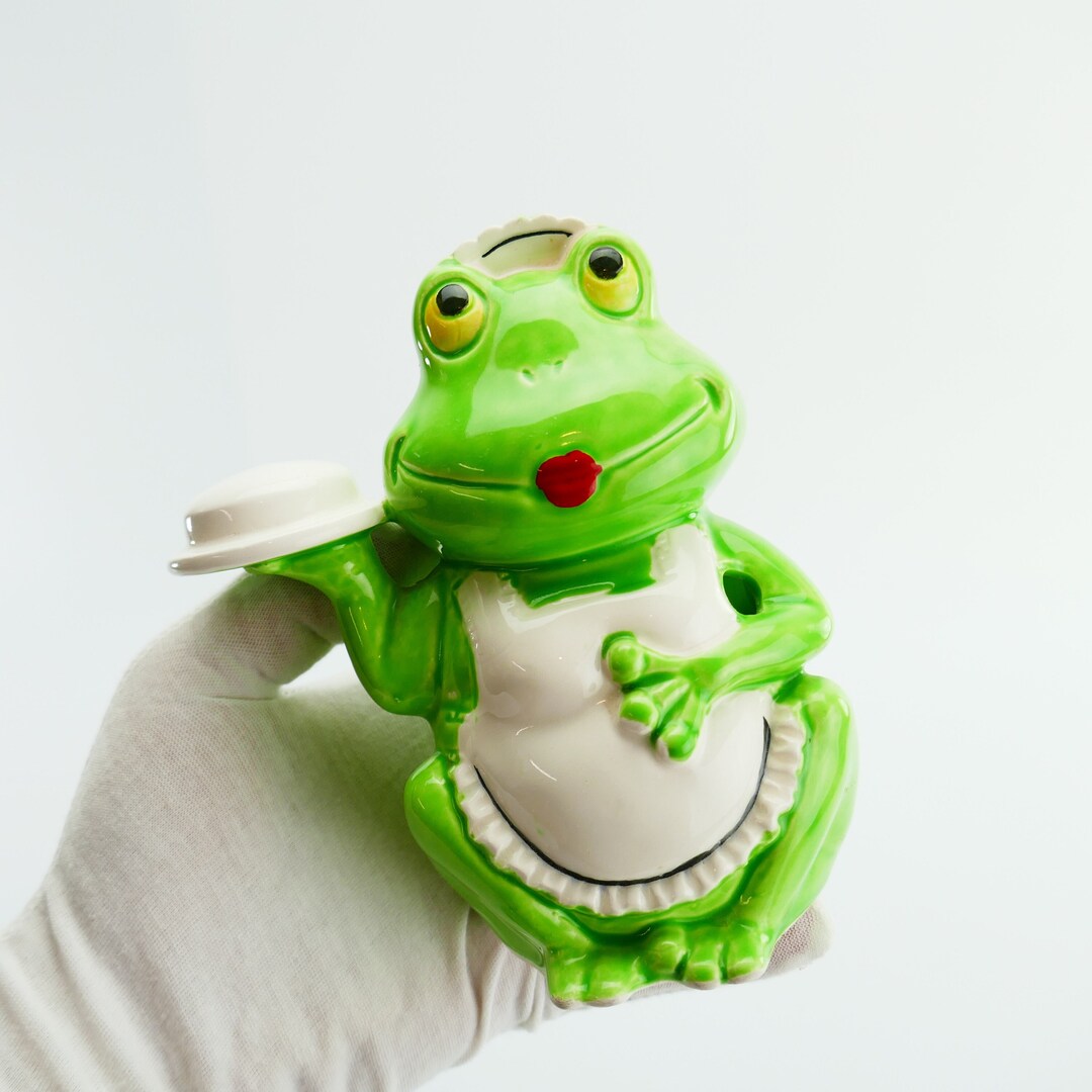 Vintage Utensil Holder Kitchen Housekeeper Frog Japan Ceramic ...