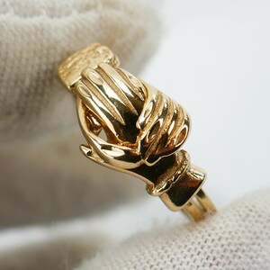 Vintage Fede Ring 10K Yellow Gold Band Ring 6 3/4 US Heart Clasp Hands ...
