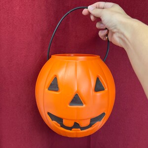 Vintage TPI 1997 Blow Mold Pumpkin Candy Trick or Treat Bucket Jack-o ...