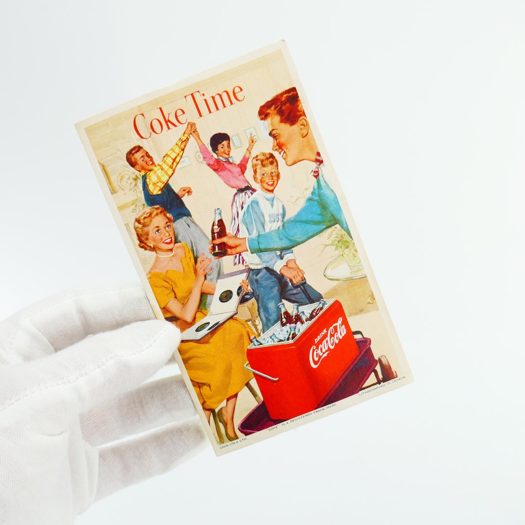 COKE TIME Vintage 1950's Vintage Paper Litho Ink Blotter Coca-cola ...
