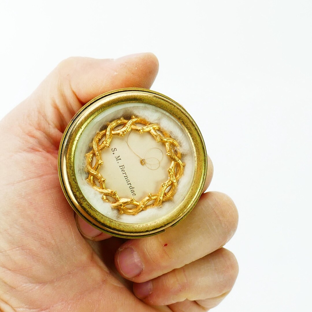 Antique Religious Reliquary Relic Finger Holder Thread Wax Seal Intact ...