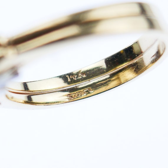 Vintage 14K Yellow gold Ring high setting diamond Siz… - Gem