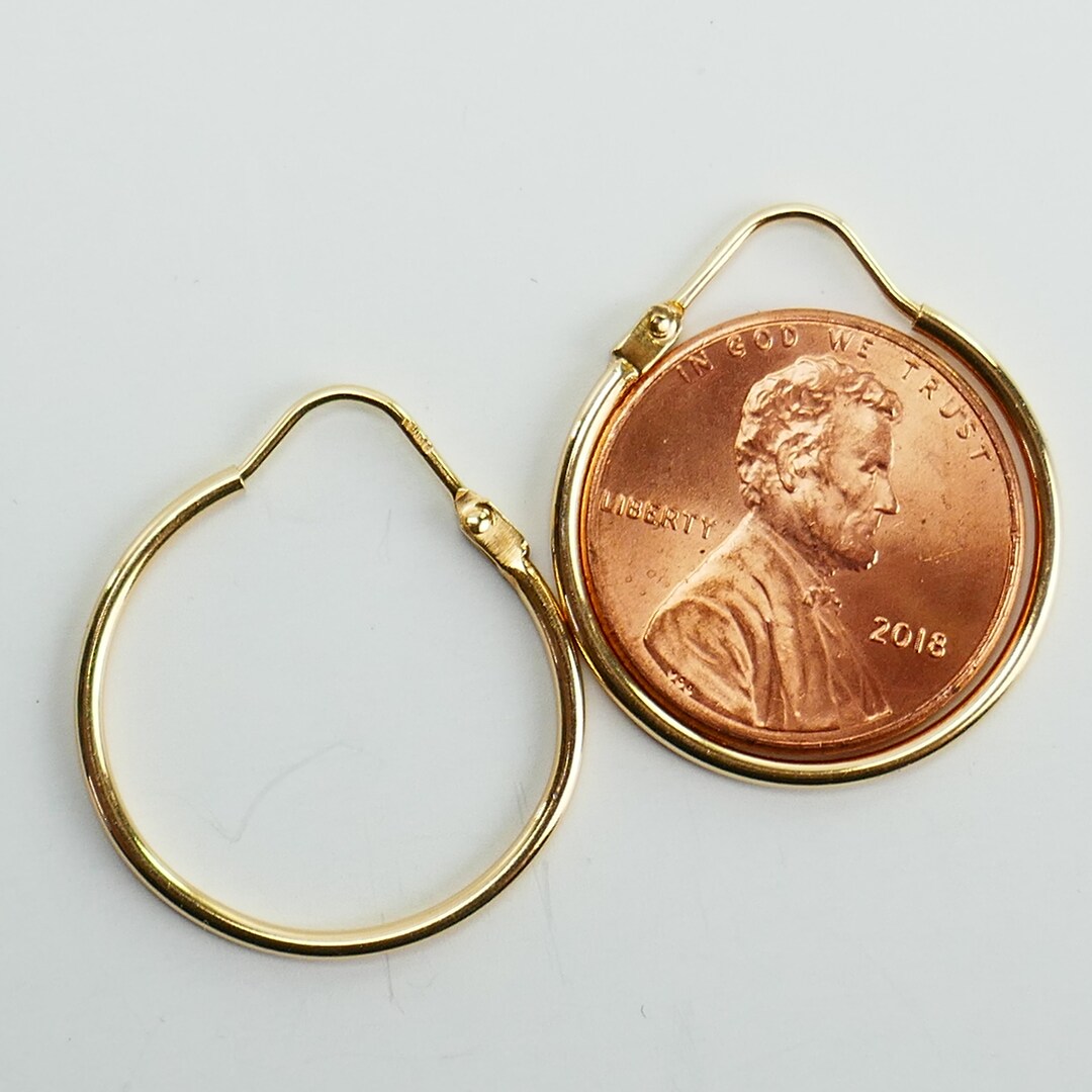 10k Yellow Gold Baby Hoop Earrings Small Hoop Jewelry 80s Thin ...