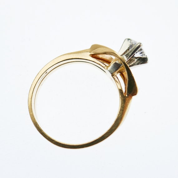 Vintage 14K Yellow gold Ring high setting diamond Siz… - Gem