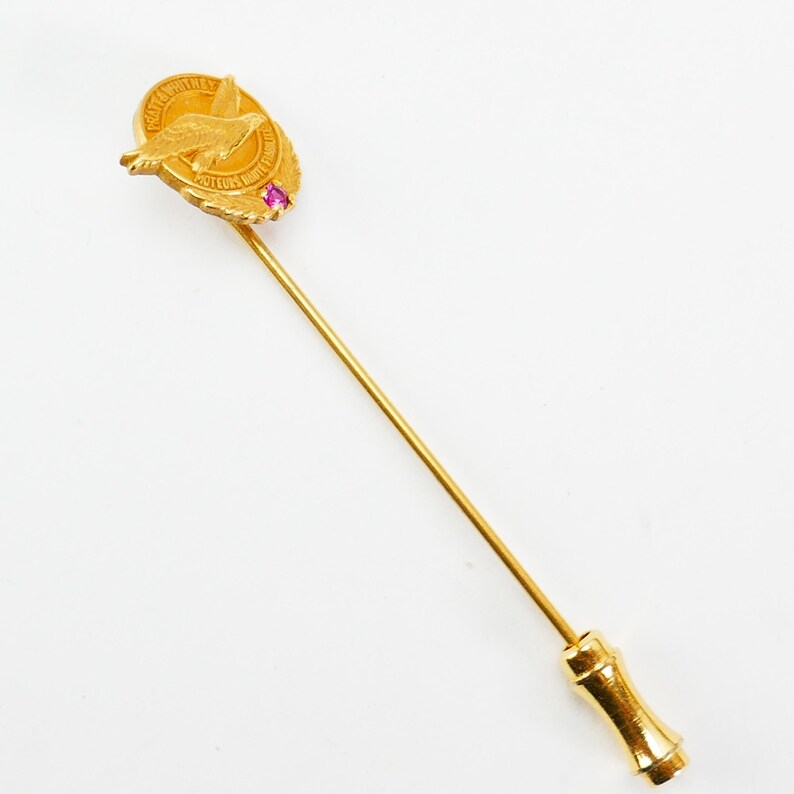 10k 1/10 Gold Filled Pratt and Whitney Stick Pin Moteur Haute Fiabilite ...