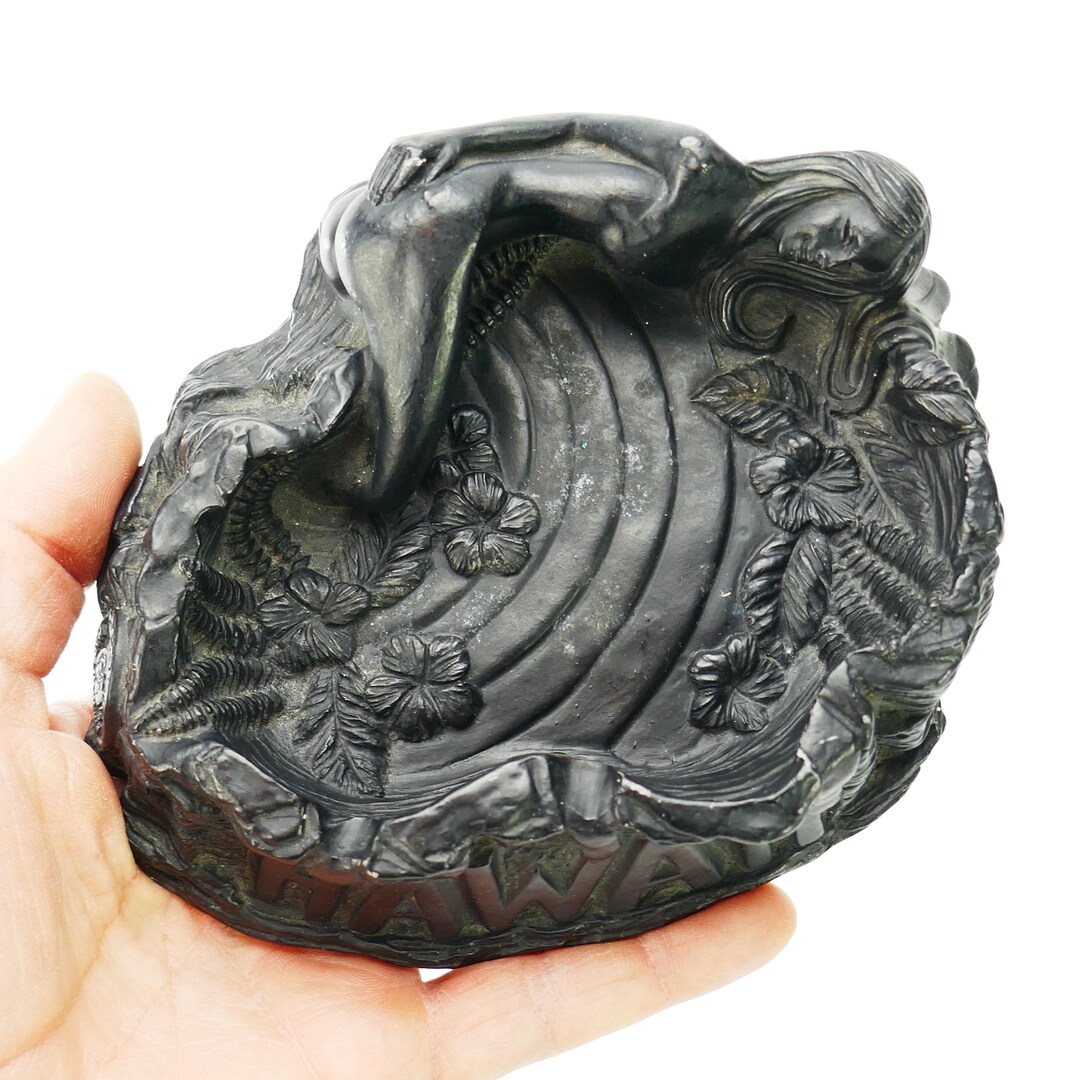 Vintage COCO JOE'S Polynesian Girl Hawaii Ashtray - Made With Lava - Etsy