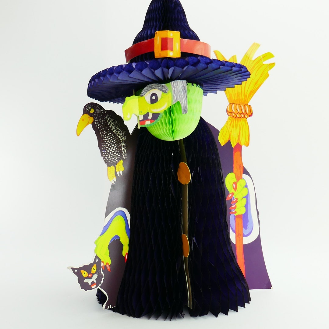 Vintage Honeycomb Witch Cauldron Denmark Witch Halloween Centerpiece ...