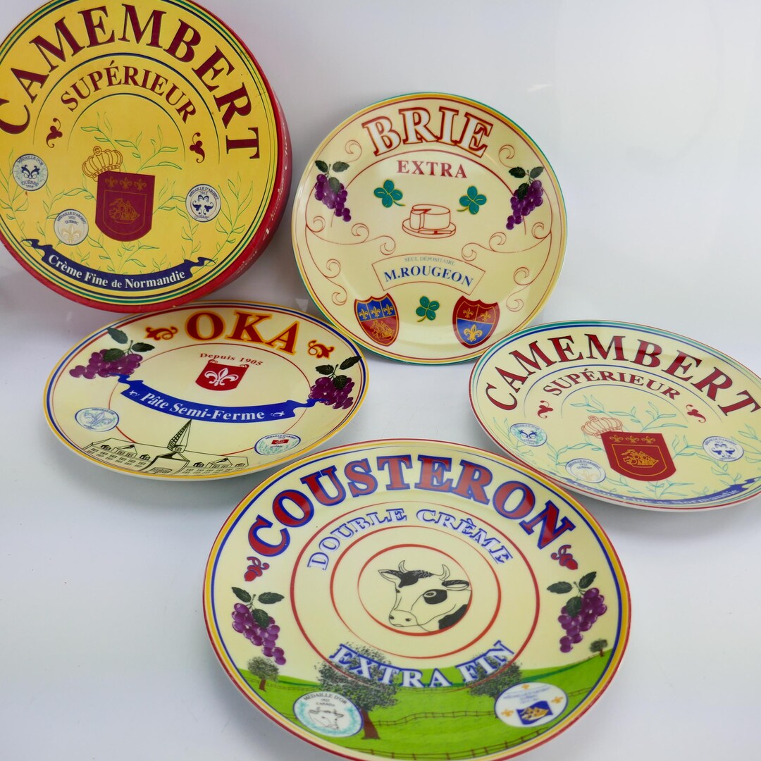 Cheese CAMEMBERT Superieur 8" Plates in Box Collectible Extra Fin Oka ...