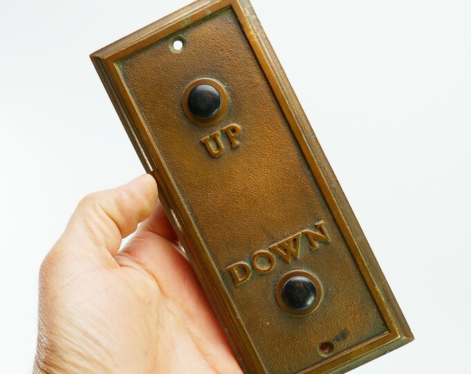 Antique / Vintage Elevator Brass Metal Control Panel up Down Indicator ...