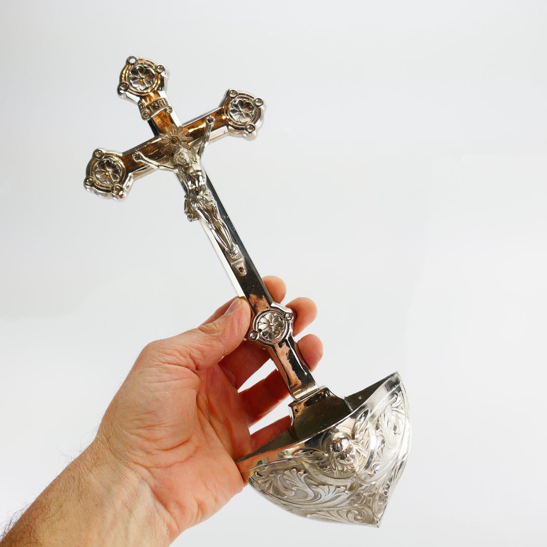 Vintage Jesus Cross Holy Water Font Church Metal Hope Charity Love - Etsy