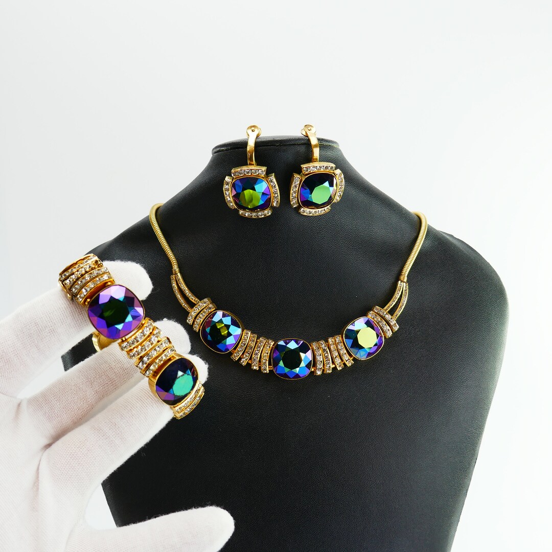 Vintage Necklace Bracelet Clip on Earrings Parure Randel Schreiber ...