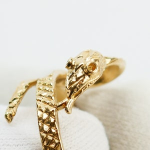 Vintage 10K Yellow Gold Snake Ring Size 7.5 US Fine Jewelry Solid Gold ...