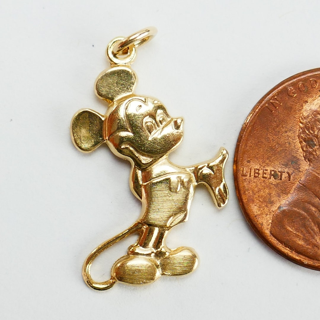 Vintage 14K Yellow Gold Mickey Mouse Walt Disney Prods Souvenir Pendant ...