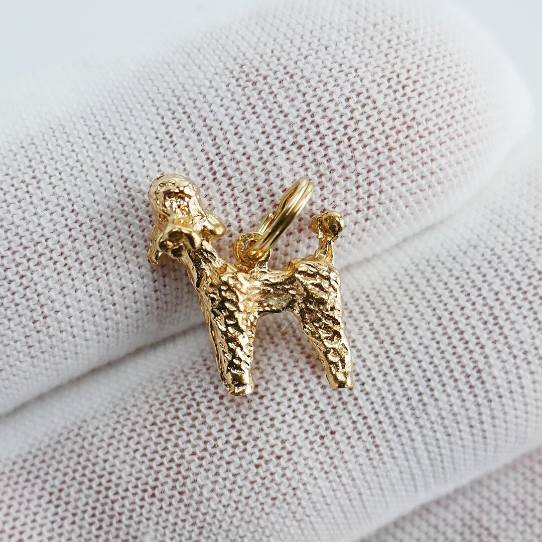 Vintage Poodle 10K Yellow Gold Charm Pendant Dog Cutie 3D - Etsy