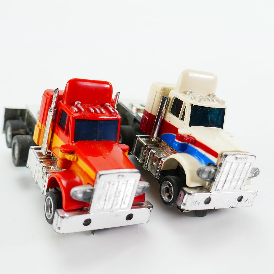 2 Vintage Slot Car Aurora AFX Express Peterbilt Tractor Trailer Truck ...