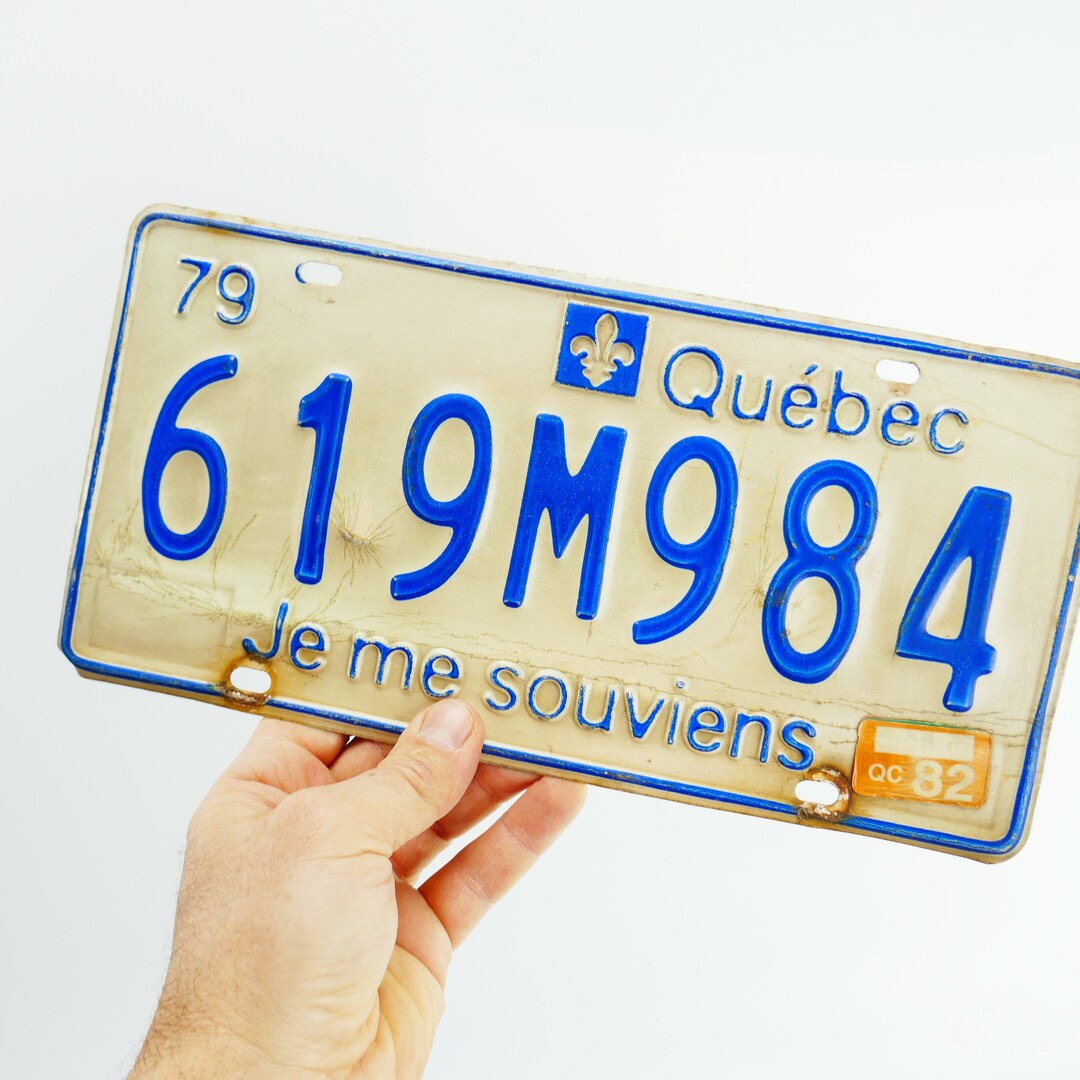 Vintage 1979 Quebec License Plate Sticker 82 - 619M984 Automobile ID ...