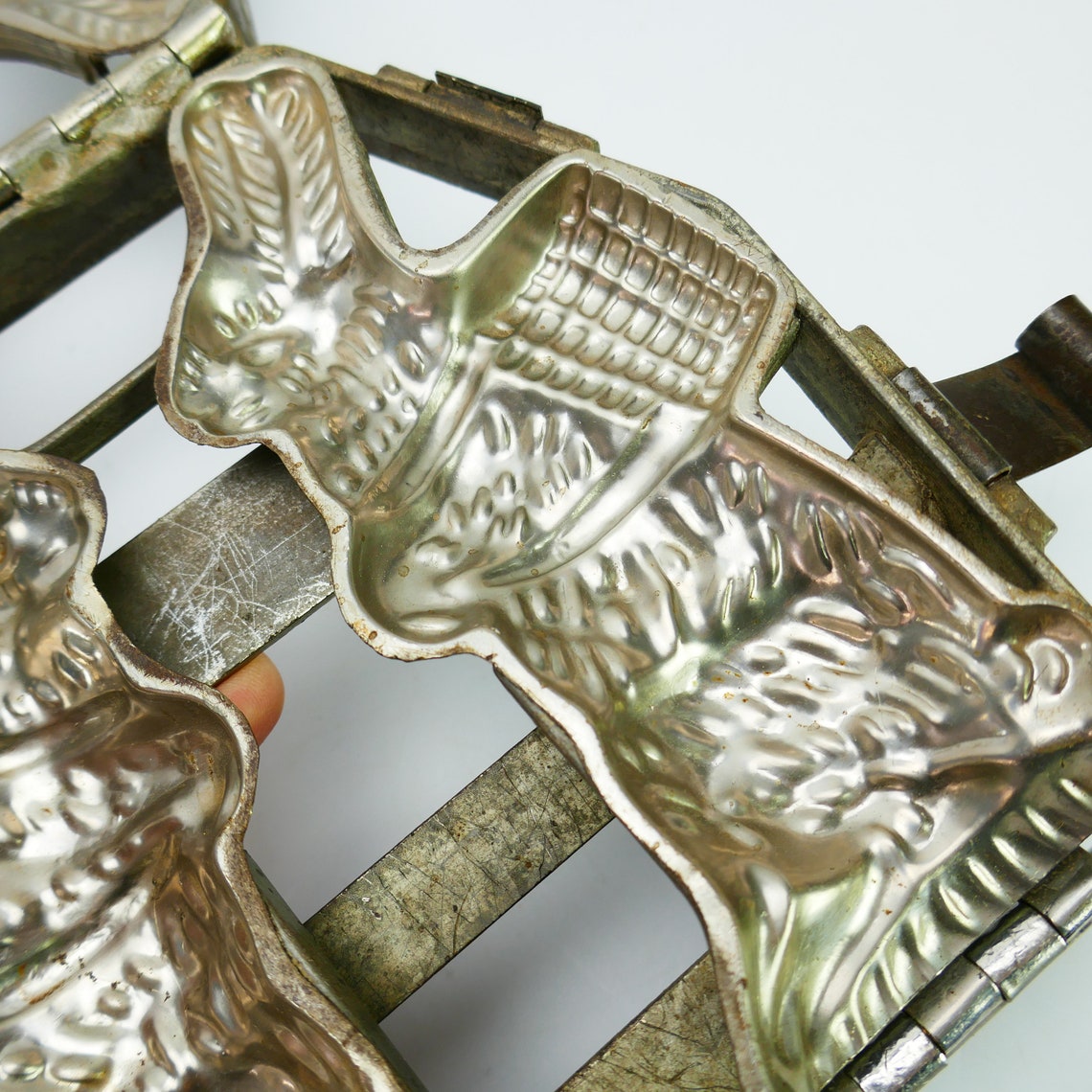 Vintage Antique Bunny Rabbit Chocolate Candy Mold Double HEAVY Metal ...