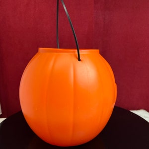 Vintage TPI 1997 Blow Mold Pumpkin Candy Trick or Treat Bucket Jack-o ...