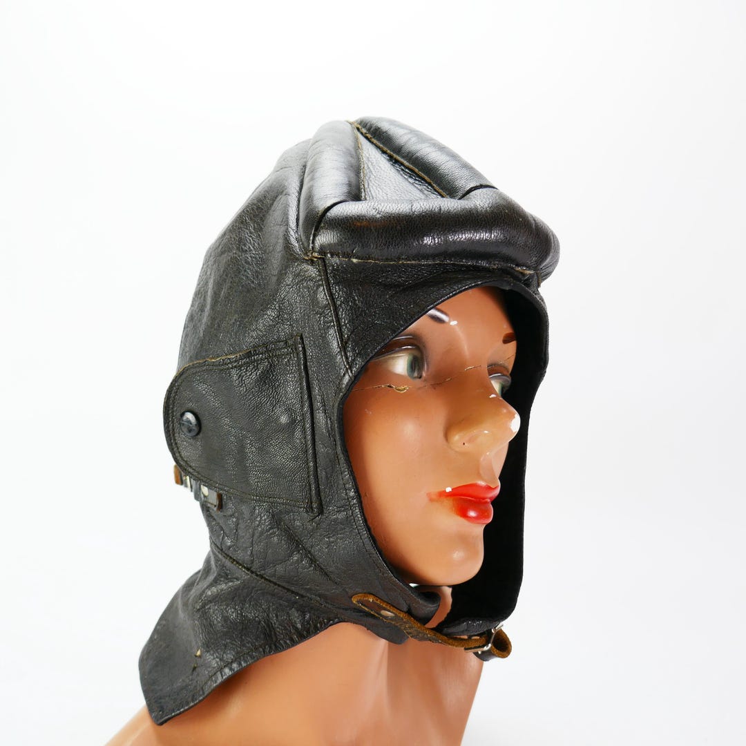 Antique WWII Unknown Plane Pilot Aviator Motorcycle Sidecar Rider ...