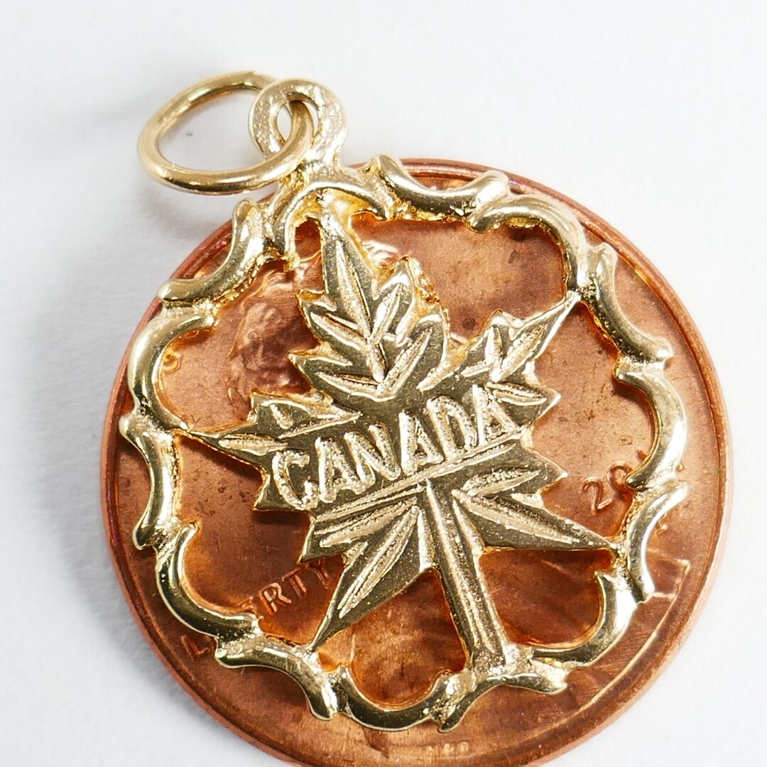 Vintage Open Work 10k Yellow Gold Maple Leaf Pendant Canada Fine ...