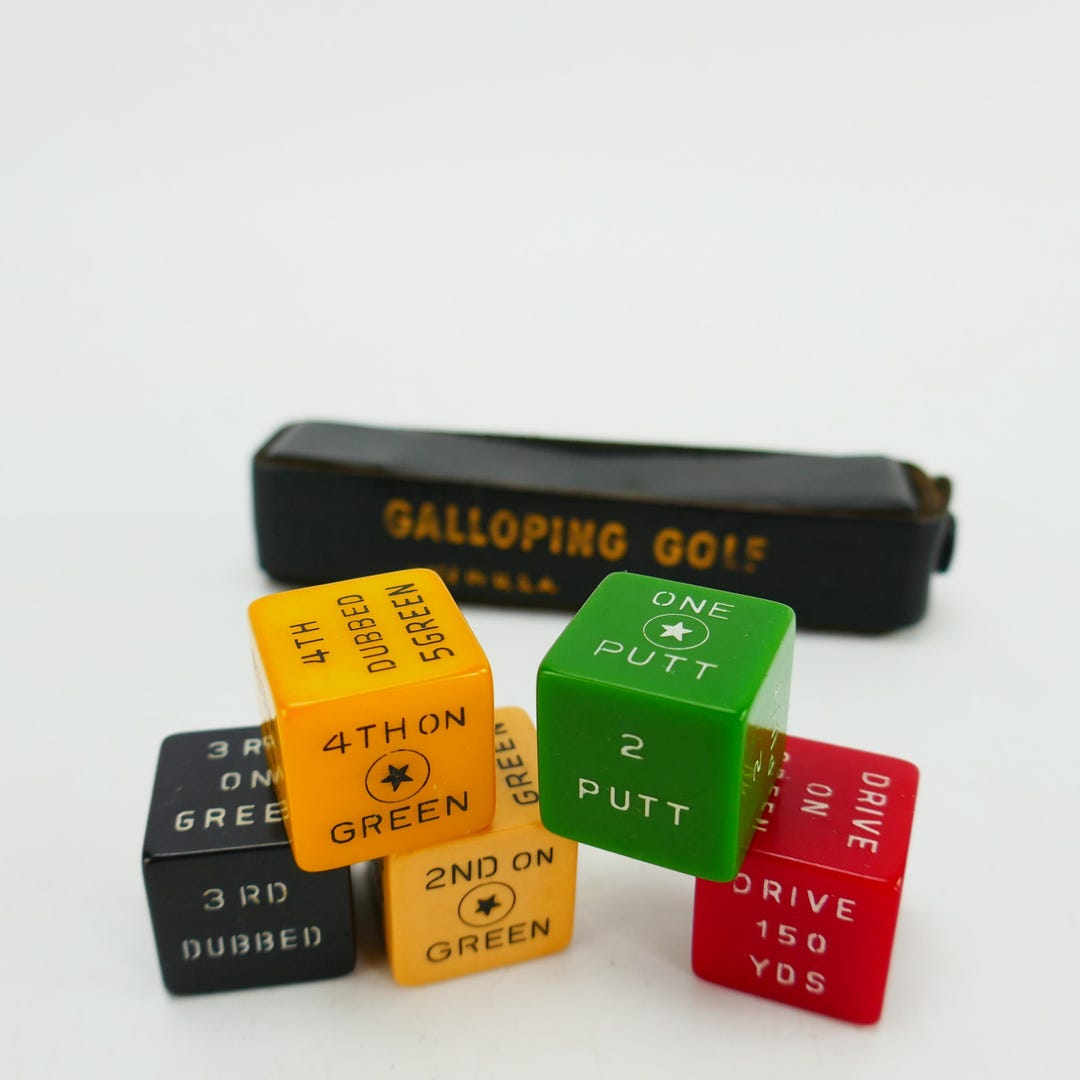 Golf Dice Game 5 Colorful Vintage Dice Galloping Golf Game - Etsy