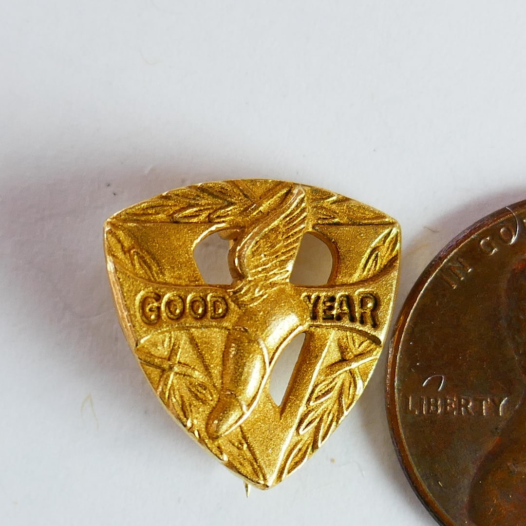 1930s 1940s Goodyear 10K Yellow Gold Year Service Pin Solid Gold Fine ...