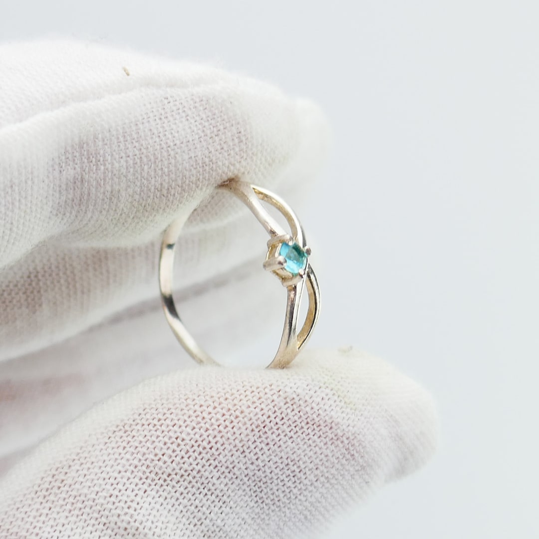 Vintage Sterling Silver 925 Ring Pale Blue Stone Size 8 US - Etsy