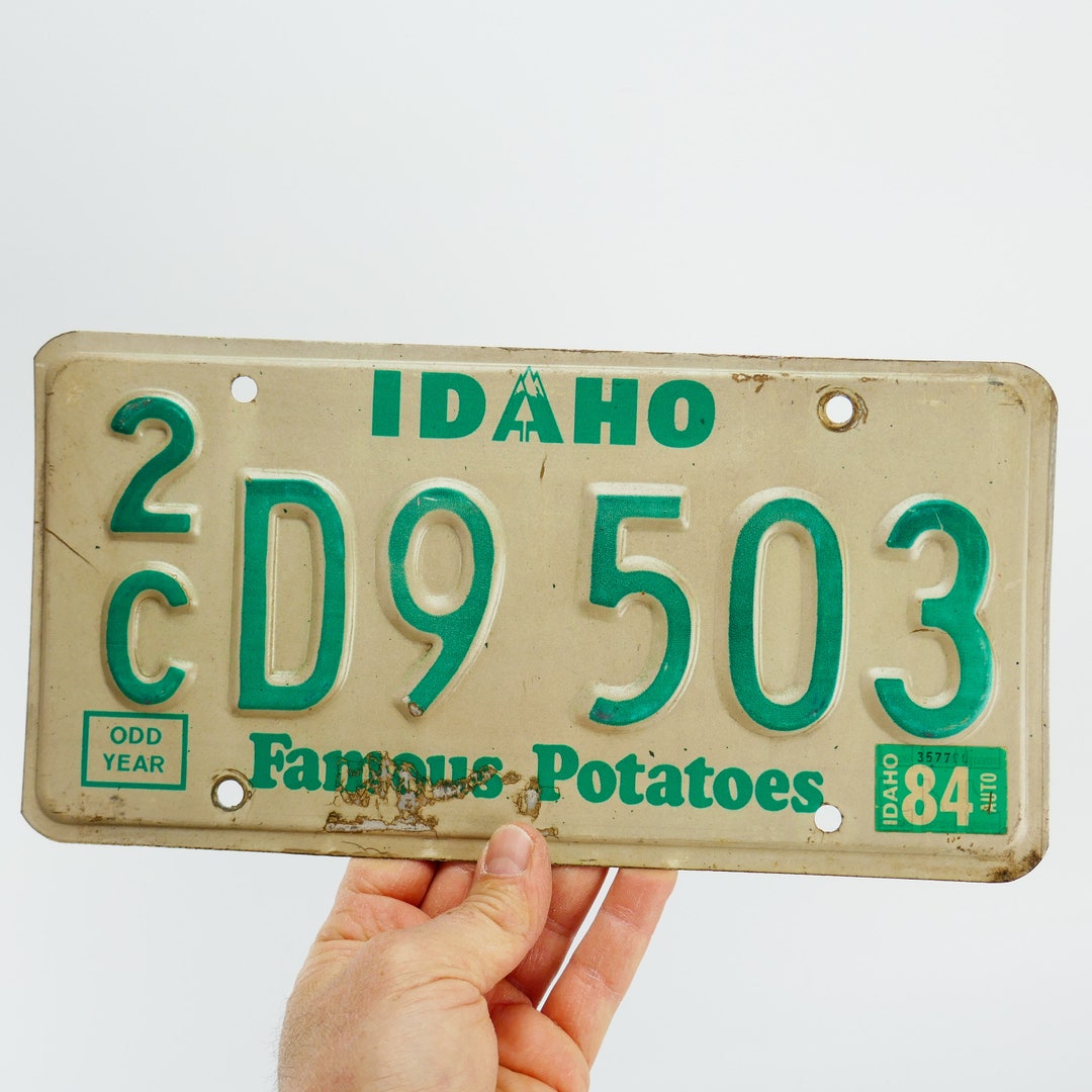 Vintage License Plate Garage Car USA Plate Idaho 1984 Famous Potatoes ...