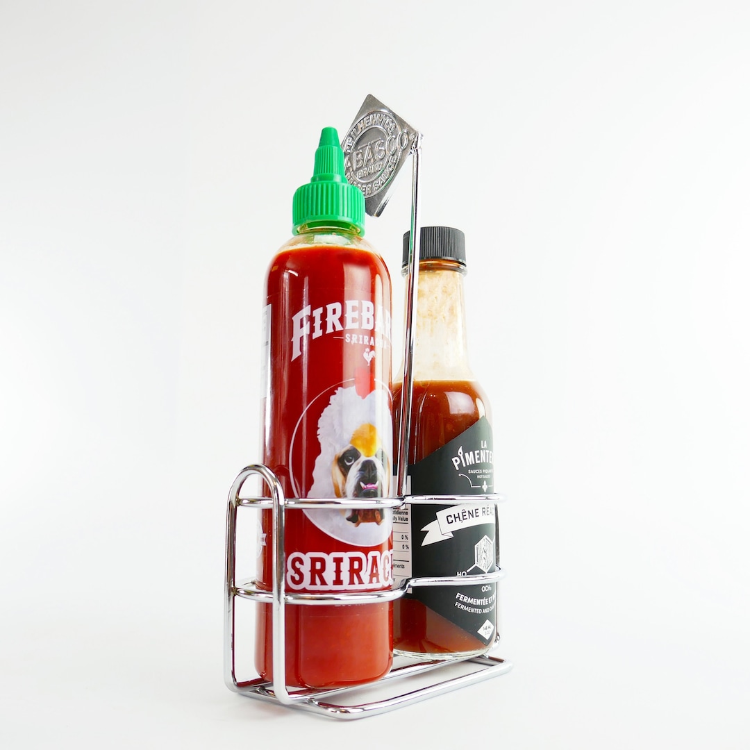 Tabasco Pepper Sauce Condiment Caddy Restaurant Wire Rack Mcilhenny Hot Sauce BBQ Table Holder ...