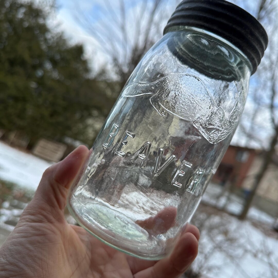 Antique Quart Size BEAVER Fruit Canning Jar Mason Jar #5 7'' - Etsy