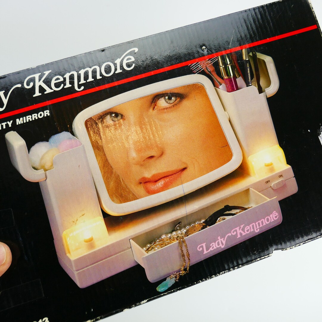 Vintage Lady Kenmore Vanity and Light - Looking Glass - Lighted Makeup ...