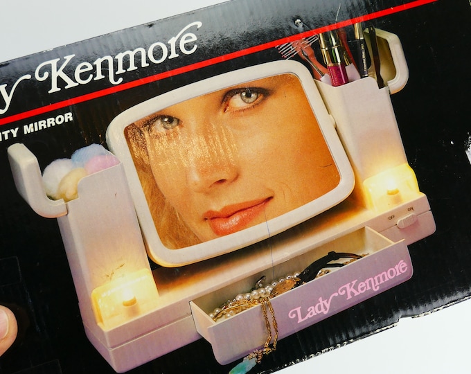 Vintage Lady Kenmore Vanity and Light - Looking Glass - Lighted Makeup ...