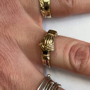 Vintage Fede Ring 10K Yellow Gold Band Ring 6 3/4 US Heart Clasp Hands ...