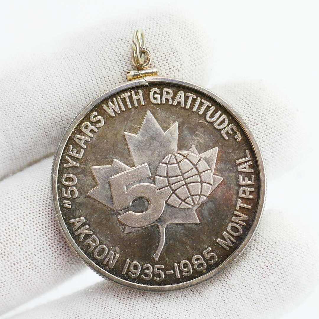 1985 Akron Montreal 1 Troy Oz .999 Fine Silver Round Proof Coin Medal ...