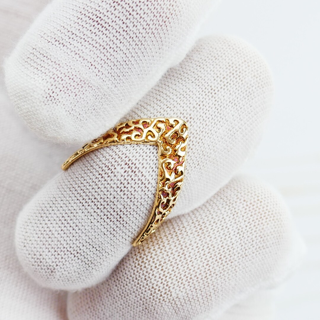 Vintage 14K Gold V Shape Band Ring Triangle Size 6.5 Geometrical ...