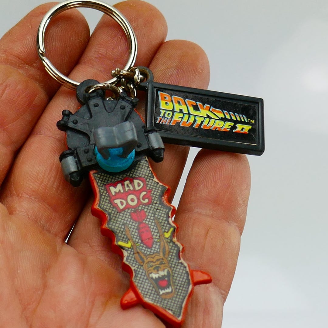 RARE Keychain Back to the FUTURE II Hoverboard Key Ring Chain Mad Dog ...