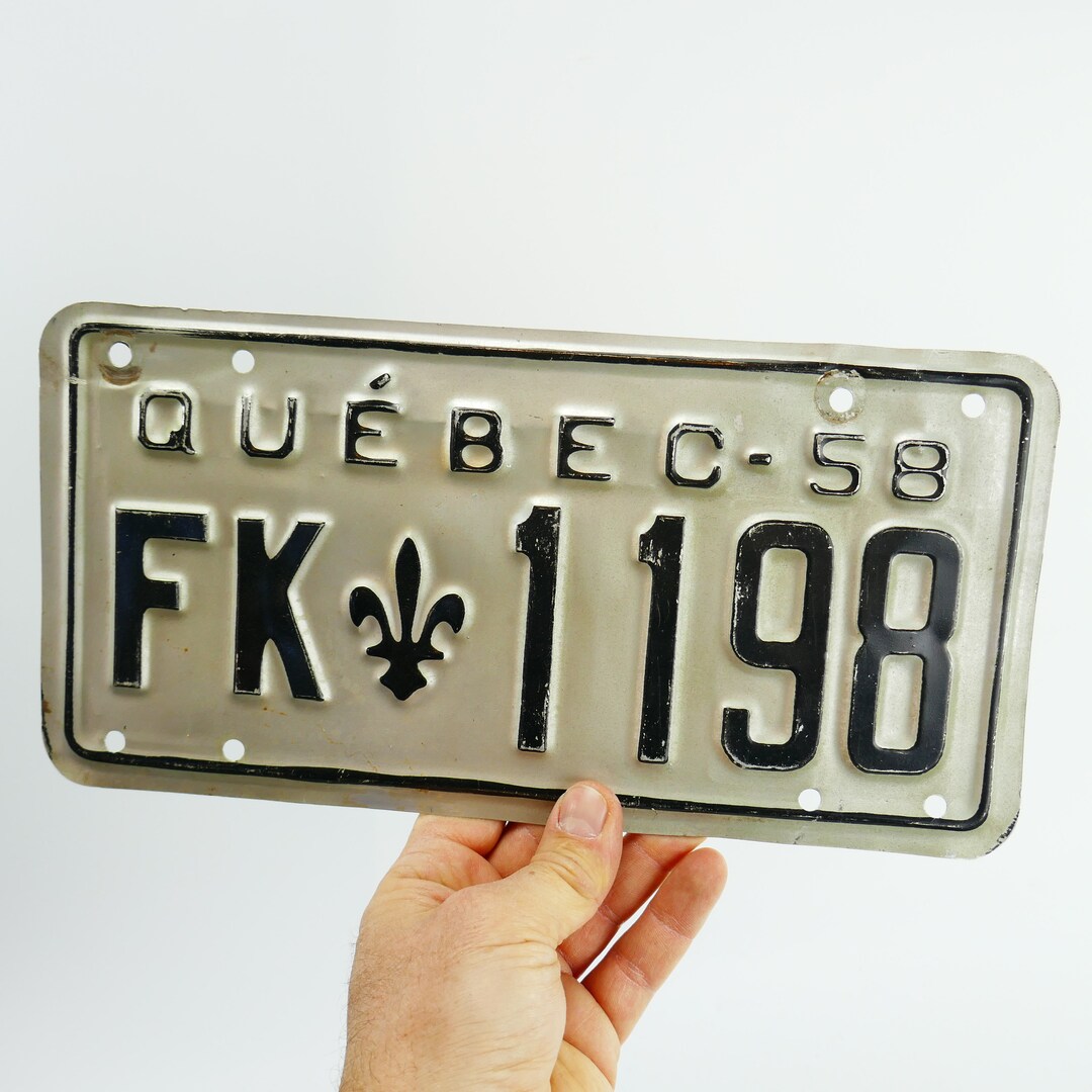 Vintage 1958 QUEBEC LICENSE Plate Commercial - FK 1198 Fleur De Lys - Etsy