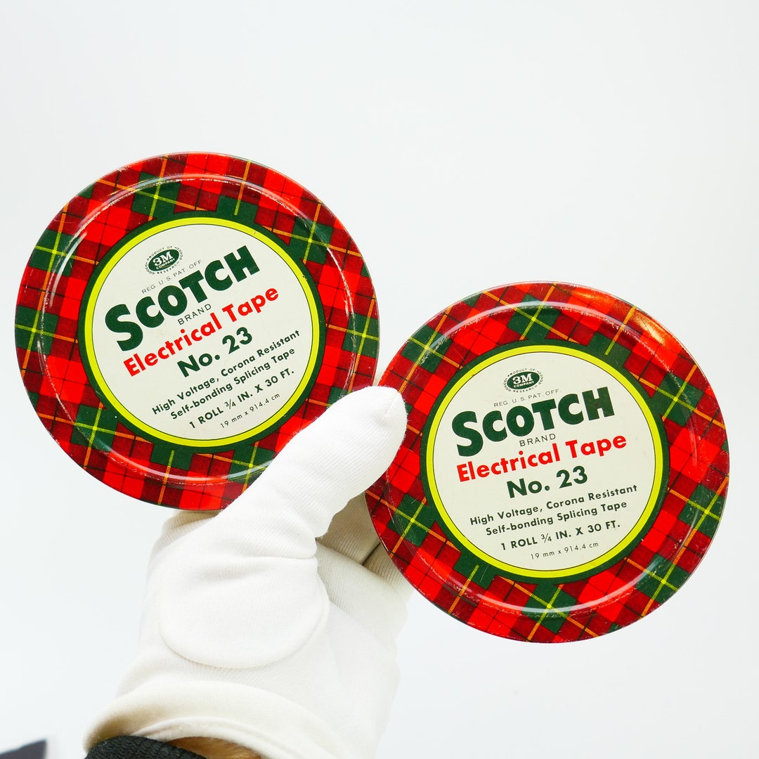Vintage Scotch Cellulose Tape Round Tin Christmas Decorative Empty Set ...