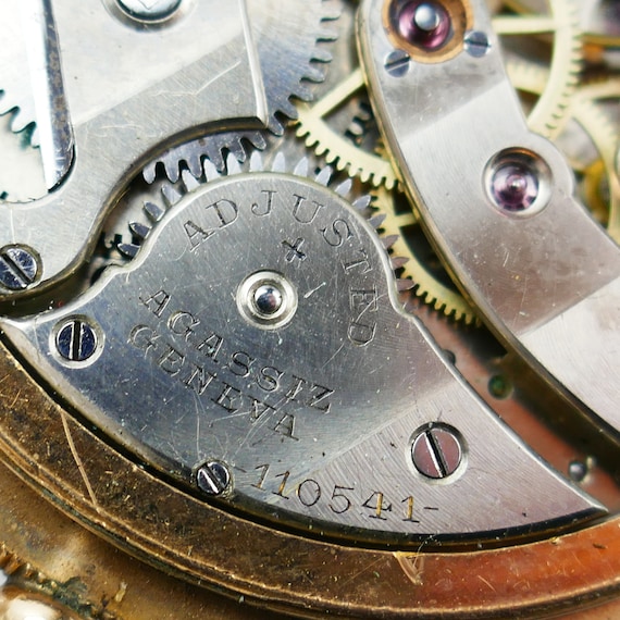 Antique Agassiz Geneva pocket Watch gold filled 1900'… - Gem