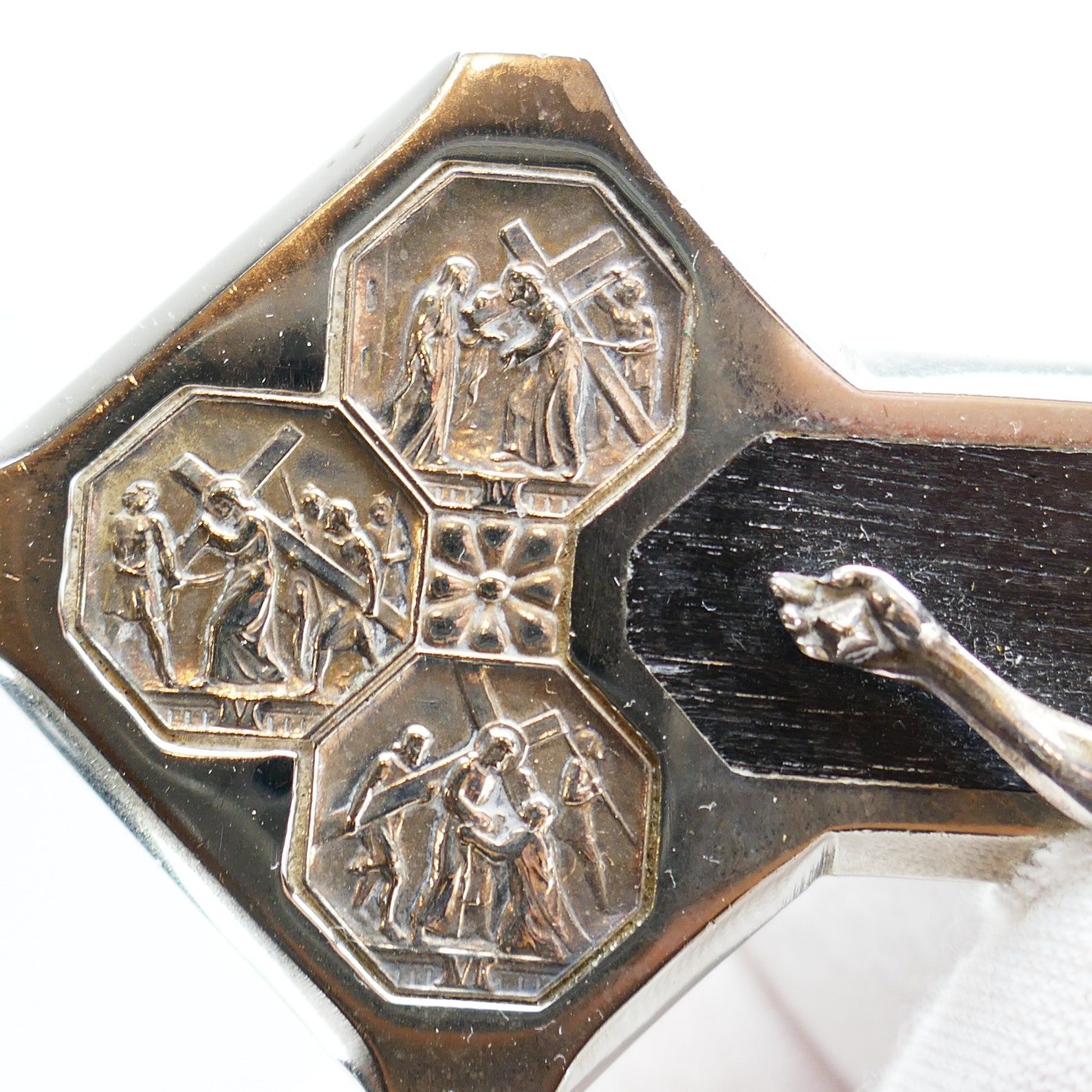 Superb Crucifix Ebony Cross Jesus Blessed Vintage Multi Saints Matthaus ...