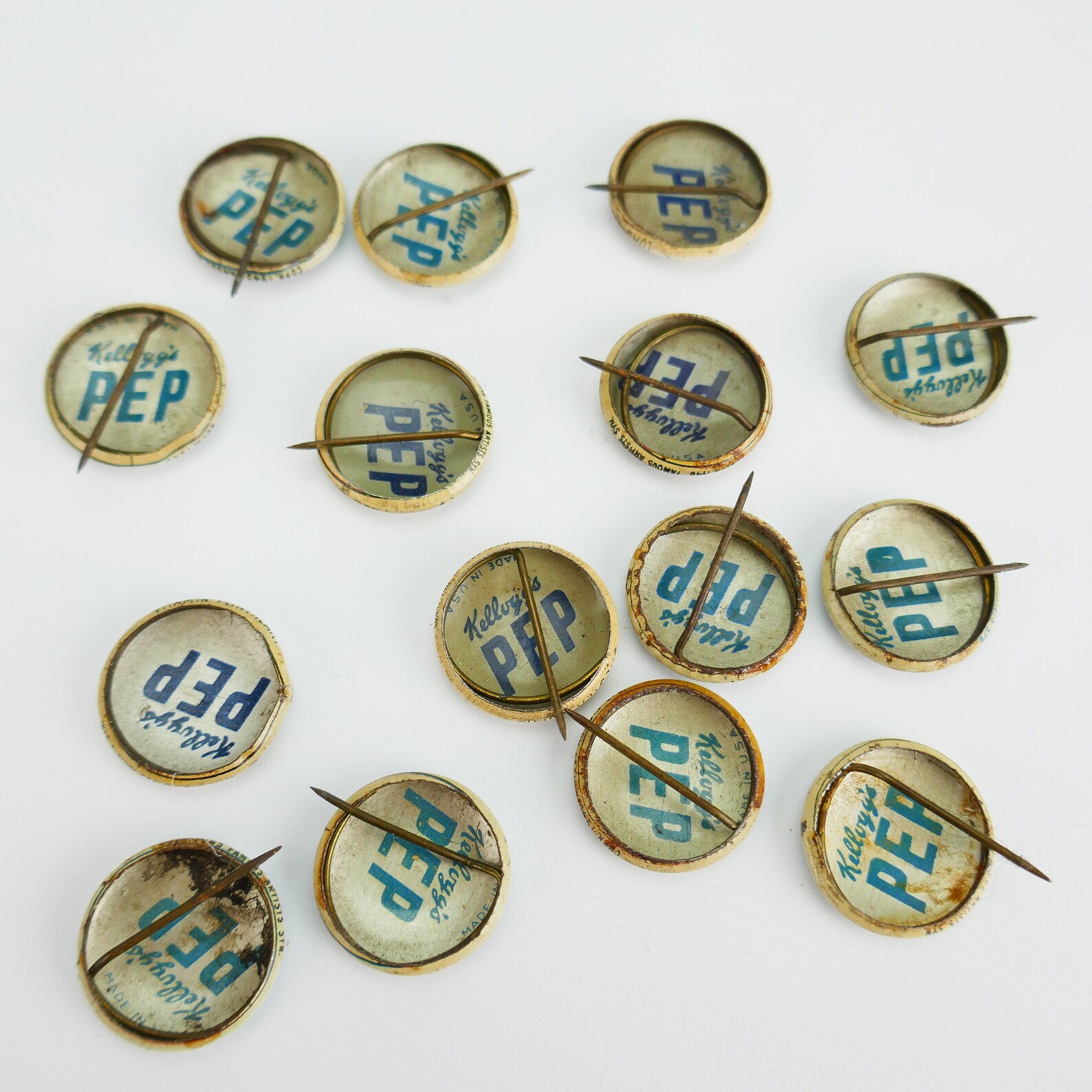 Lot of 15 Vintage Antique Pep Button Kellogg's Pin Back - Etsy