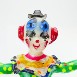 Vintage Neon Color Pierrot Harlequin Carnival Paper Mache Clown ...