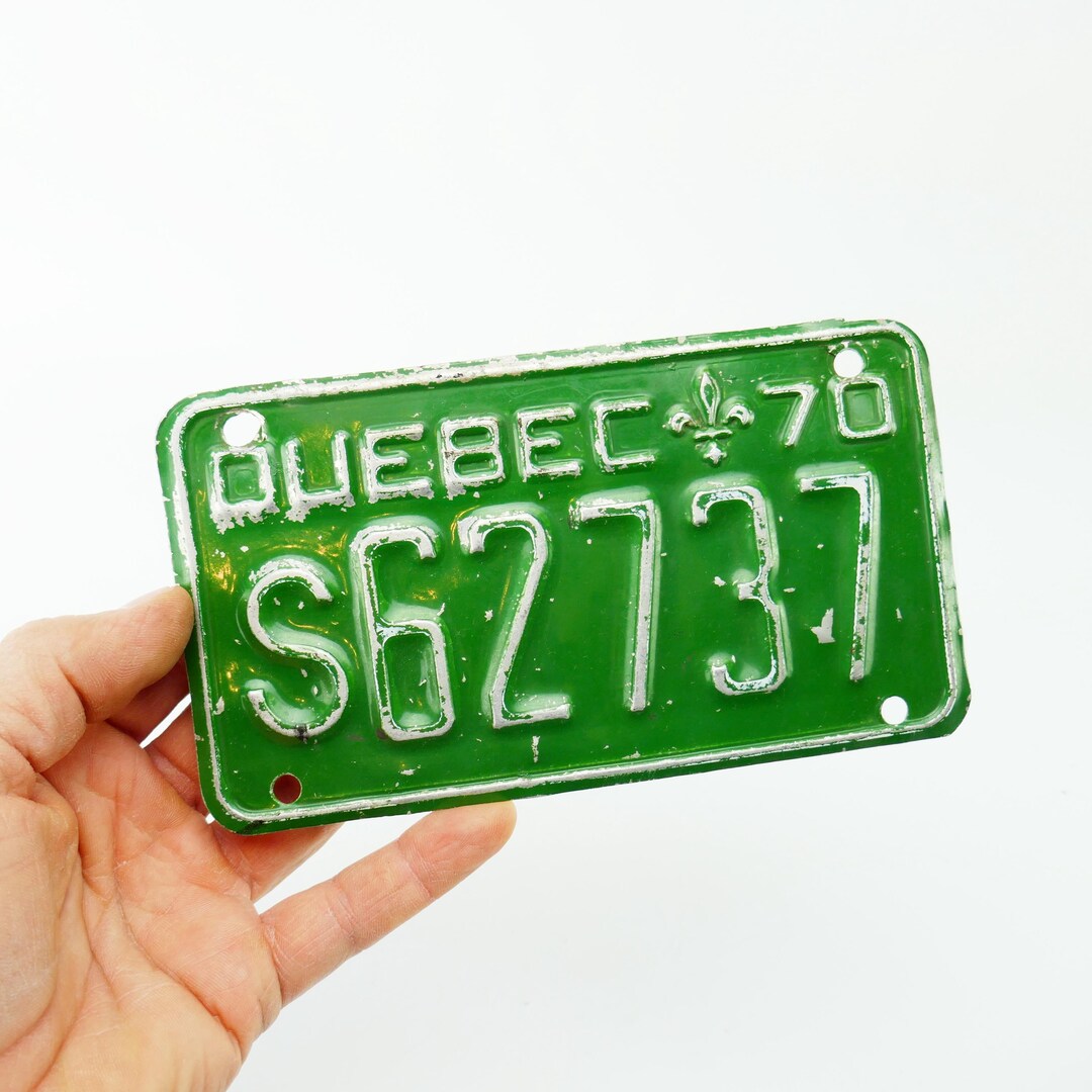 Vintage 1970 Quebec License Plate Skidoo Ski Doo Snowmobile Canada ...