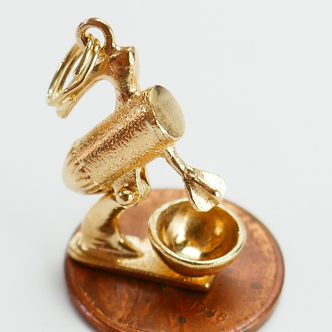 Vintage 10k 3D Yellow Gold Midcentury Sunbeam Mixmaster Mixer Charm ...