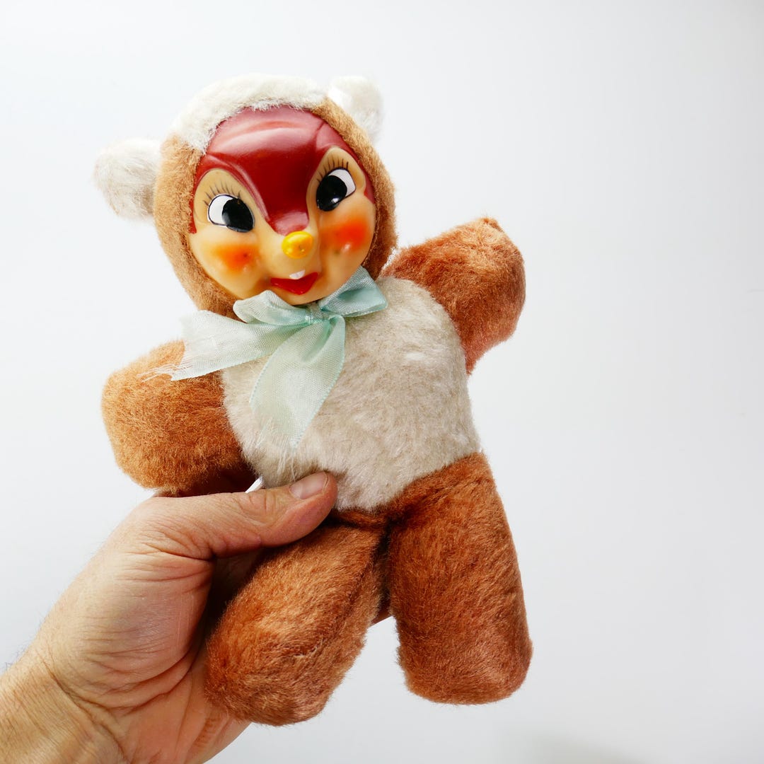 Vintage Rubber Face Toy Plush Doll Figure Chipmunk Squirrel Japan - Etsy