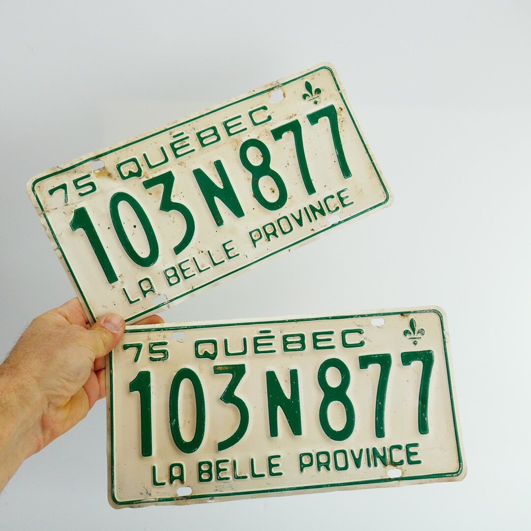 Vintage Pair 1975 Quebec License Plate 103N877 Canada Plaque - Etsy