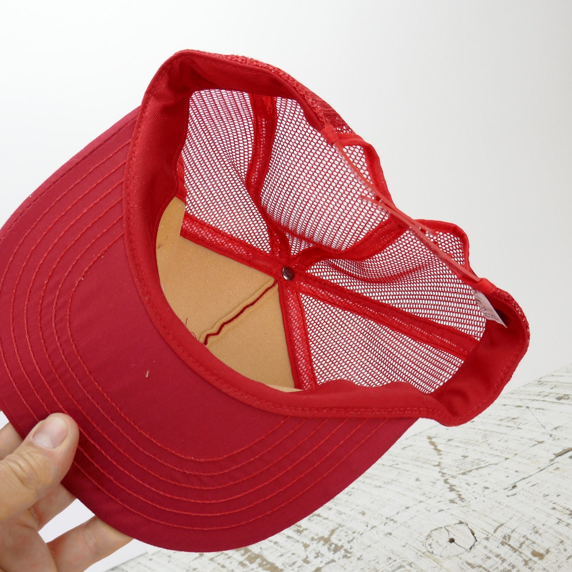 Vintage NOS New Old Stock Red Mesh Cap Hat Headwear One Size - Etsy